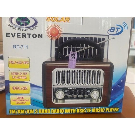 Everton RT-711-Usb-Tf-Am-Fm-Sw-Tws-Usb Güneş Eenerjili Nostaljik Radyo ...
