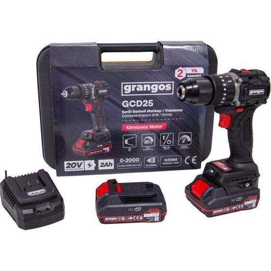 Grangos GCD25-T2 20 V 2 Ah Çift Akülü Darbeli Matkap Fiyatları