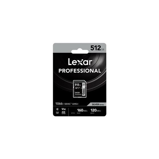 Lexar Professional Silver Series 512 GB 1066X SDXC 160 MB/s 120 MB/s ...