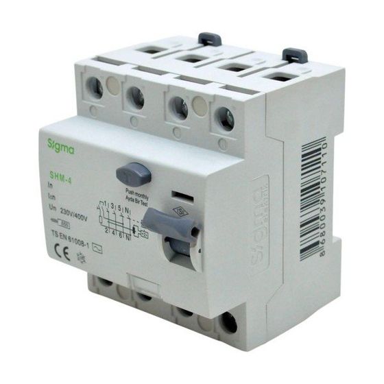 Sigma Shm-4 6Ka 30Ma 40A Kaçak Akım Koruma Şalteri Fiyatları