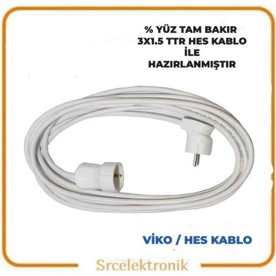Viko HO5VV Tekli Topraklı 3x1.5 35 m Hes Kablolu Seyyar Askılı Uzatma ...